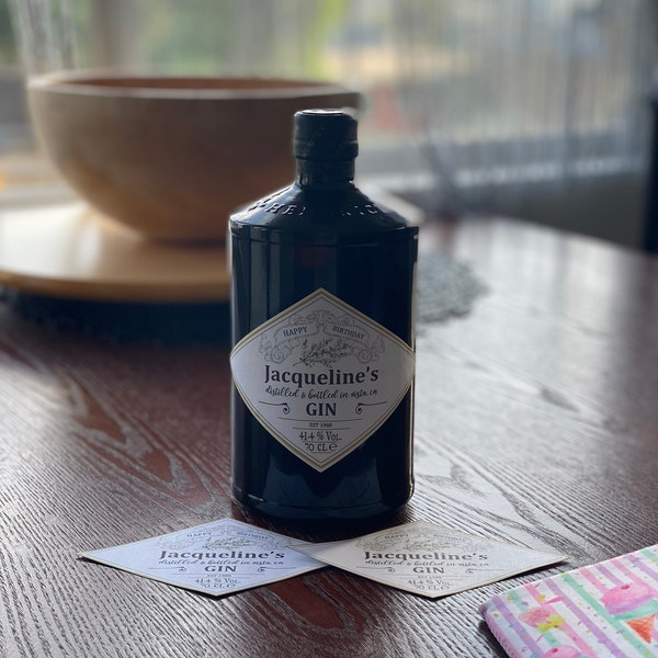 Hendricks Gin Custom Label, Custom Gin Label, Birthday Gin Gift, Vodka ...