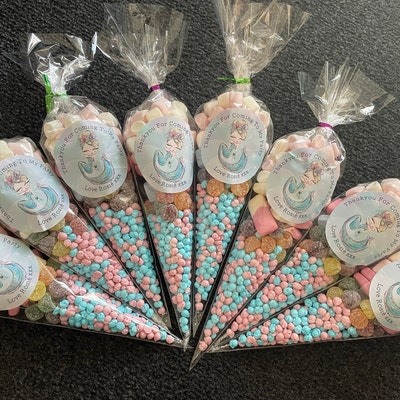 Mermaid Party Stickers , Sweet Cone Labels , Under the Sae Birthday ...