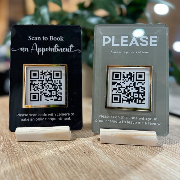 Social Media QR Code Sign Mini QR Code Sign Beauty Sign Business Sign ...