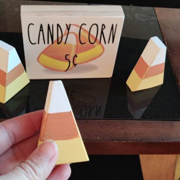 Wooden CANDY CORN SIGNS | Chunky Wood | Fall Decor | Rustic | Primitive ...