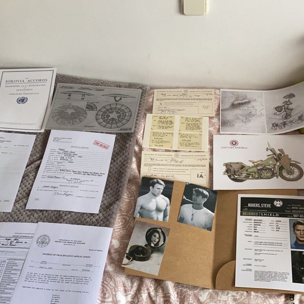 Captain America file Steven Rogers S.H.I.E.L.D. Secret File Paper Props ...