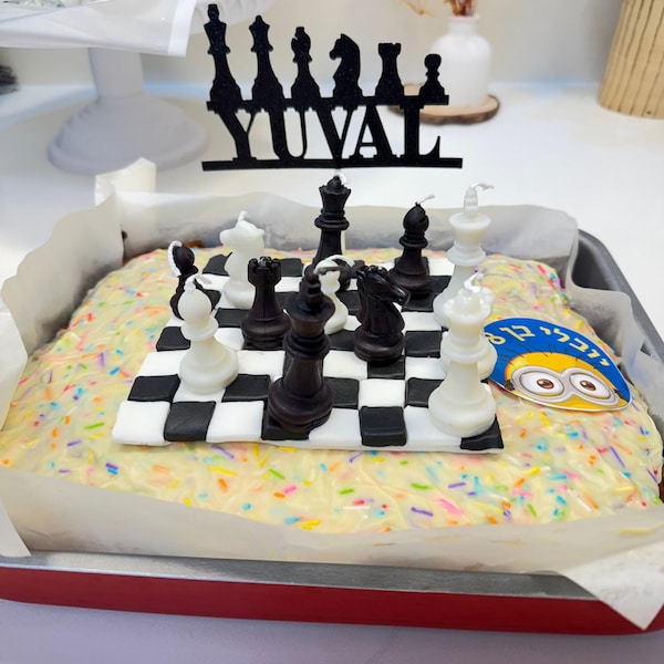 Custom Chess Cake Topper, Chess Birthday Party Decorations, Chess Party ...