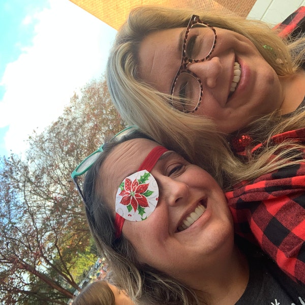 Candy Cane Holiday Adult Eyepatch, Handmade Fabric Eyepatch/ Vision ...