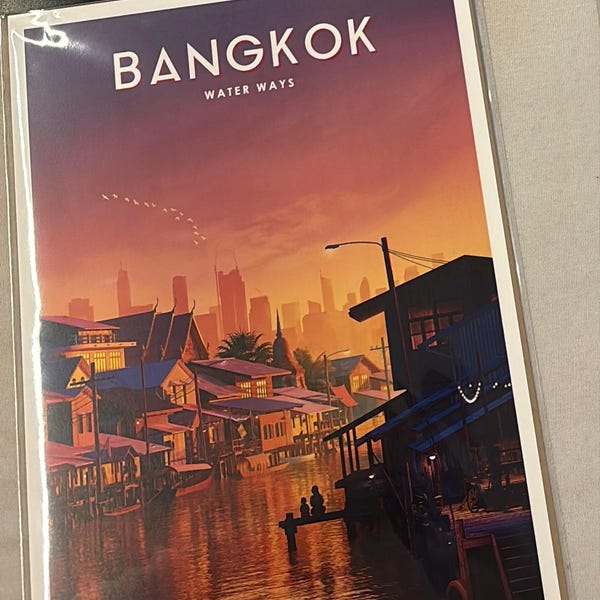 Poster Artwork : Bangkok, Royal Temples. - Etsy