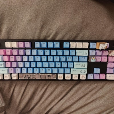 Cute Katty Keycaps, Keycap Set, Kawaii XDA Pink Keycaps, PBT Keycaps ...