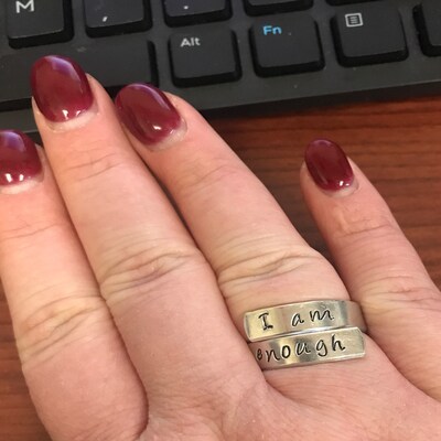 I Am Enough Hand Stamped Ring Very Sturdy Ring Great - Etsy