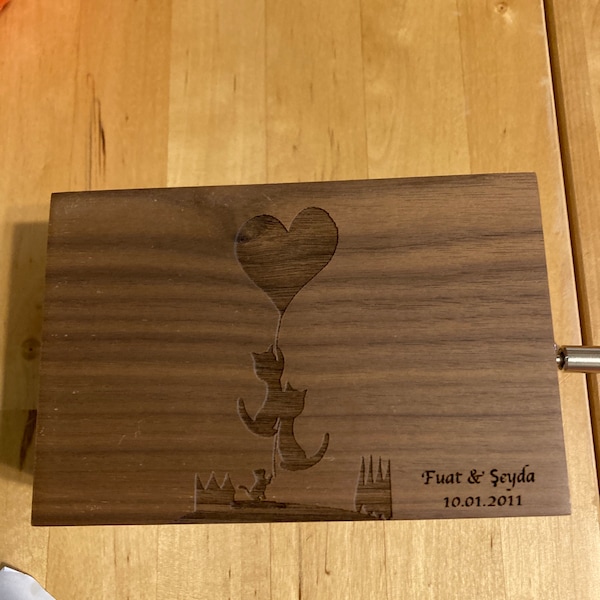 Custom Song & Laser Engraved Music Box | Personalized Engraved Design ...
