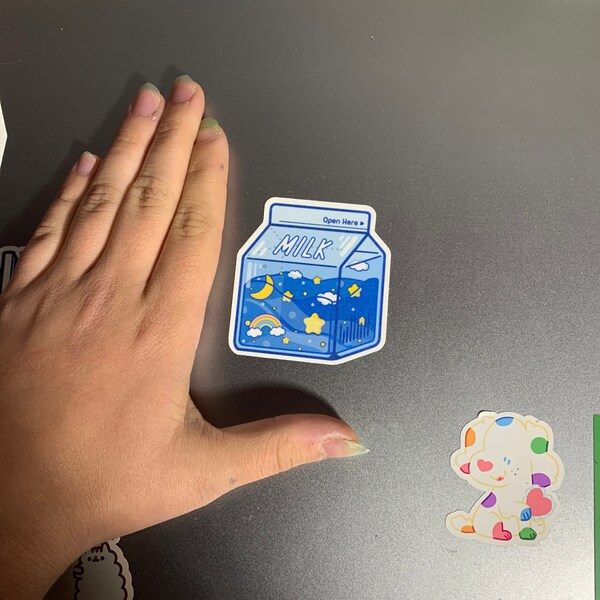 Milk Carton Sticker Starry Grape Milk Box Sticker Water Resistant ...