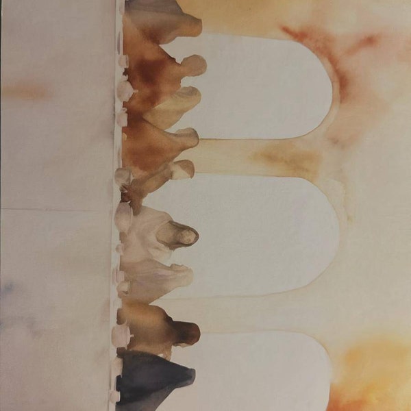 The Last Supper Watercolour Painting, Fall Decor, Sketches, Jesus Art ...