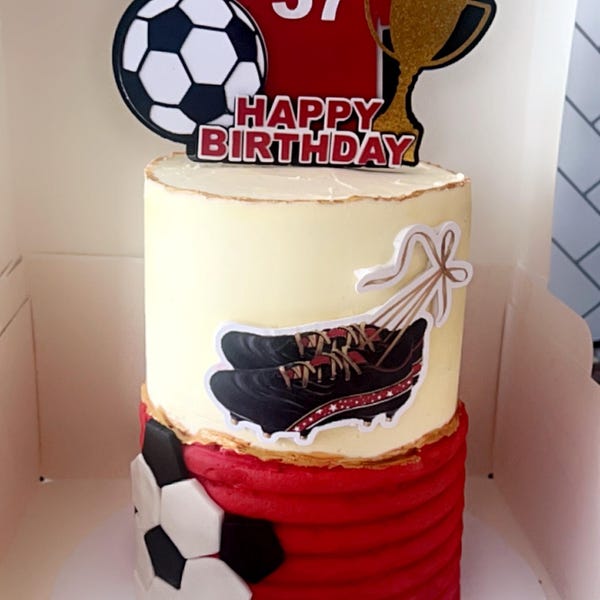 Football Shirt Cake Topper | Football Supporter, Custom Name, Birthday ...