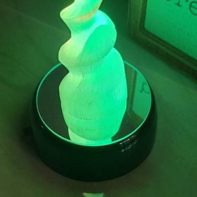 19 LED White Lighted Base for Glass Art Circular Illuminated Display ...