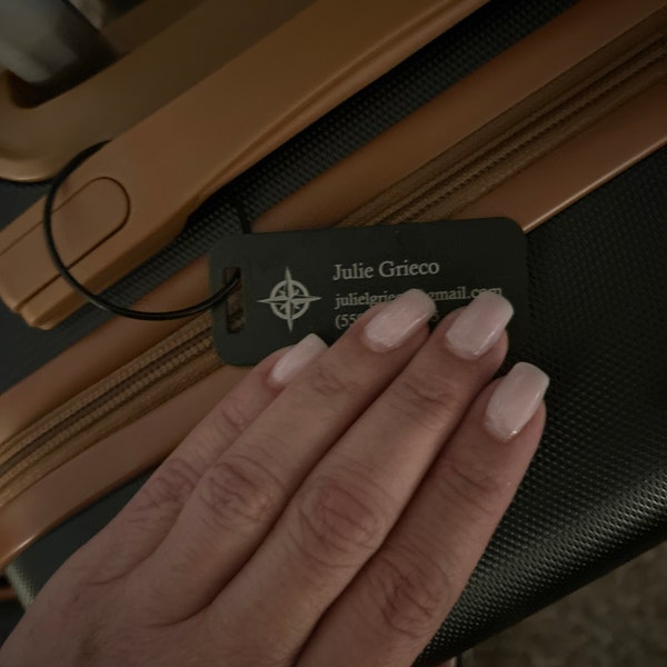Custom Metal Luggage Tag: Personalized Engraving on Aluminum Tag for ...