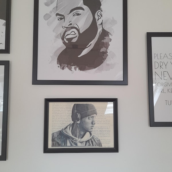 Rapper Pencil Drawing Art A4 8.3 X 11.7 Inches Print of Drawing Rap ...