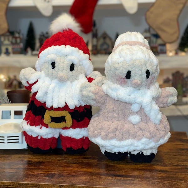 Handknit Santa Claus Plushie X Snuggler Pattern With Video Tutorial ...