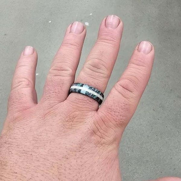 Unicorn Poop Diamondcast Ring With Opal Inlay on an 8mm Wide Channel ...