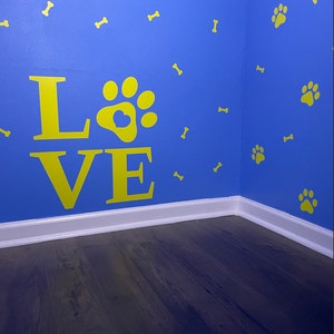Paw Wall Decal, Dog Paw Wall Decal, Paw Print Decal, Paws Wall Stickers ...