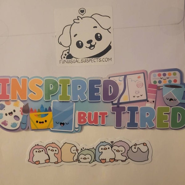 Inspired Art Long Vinyl Sticker, Cute Artist Sticker, Kawaii Decal ...