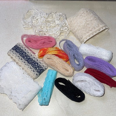 20-30 Yards of Assorted Lace, Lace by the Yard, Lace Scrap Grab Bag ...