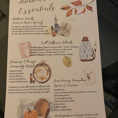 PRINTABLE YOUNG LIVING Fall Watercolor Postcard Essential Oil - Etsy