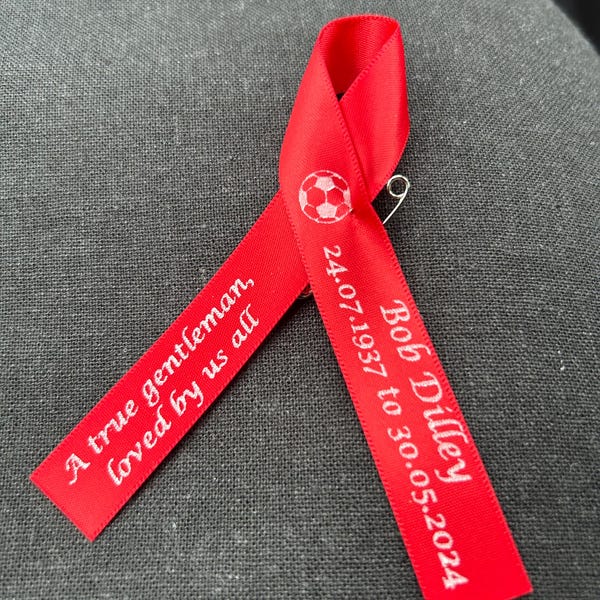 Any Colour Personalised Funeral Ribbons. in Loving Memory Memorial ...