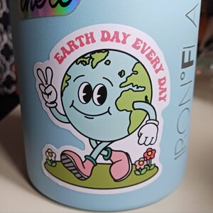 Earth Day Sticker, Cute Sticker, Retro Waterproof Sticker, Save Earth ...