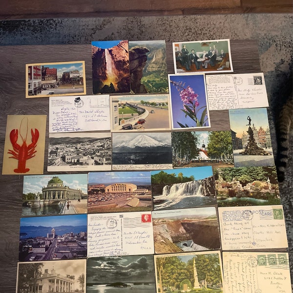 25 Antique and Vintage Postcards - Random Lot From the 1920s Through ...