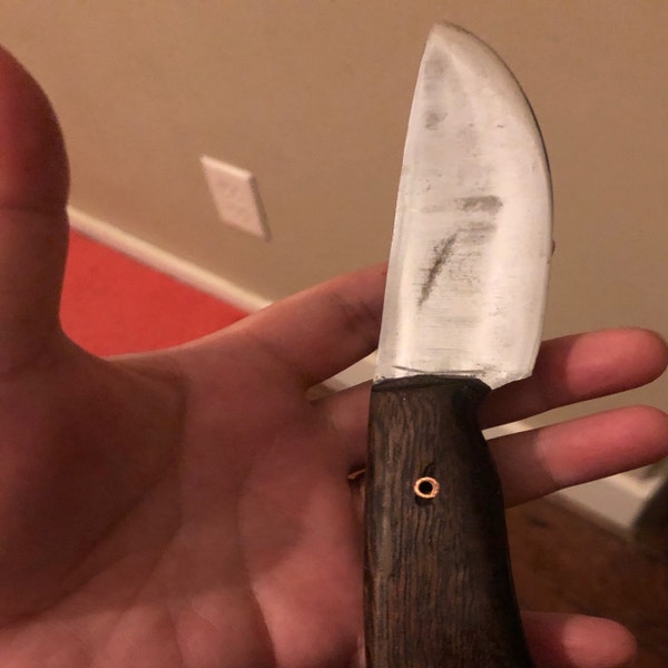 Hand Forged Damascus Skinner With Sheath - Etsy