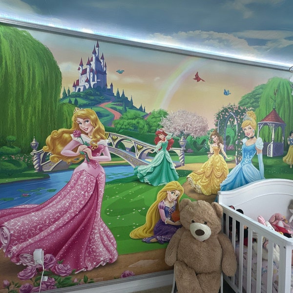 Large Princess Wallpapers Kids Room Princess Wall Decor Princess Wall ...