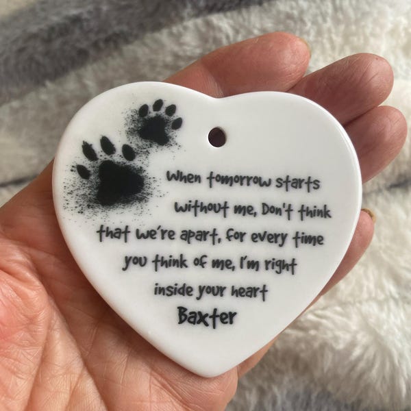 Pet Loss Memorial Plaque, Bereavement Paw Print Keepsake to Remember a ...