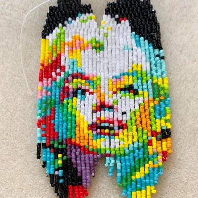 Beaded Fringe Earrings Pattern, Aurora, Northern Lights, PDF File ...