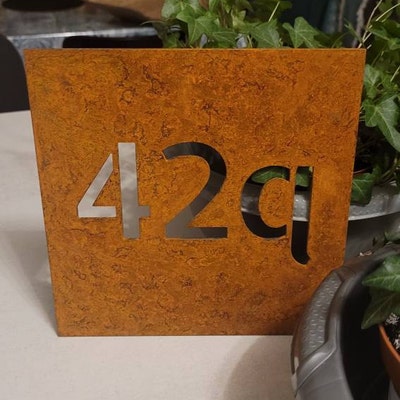 Corten Steel Custom Sign, Your Logo Corten, House Address Plaque ...