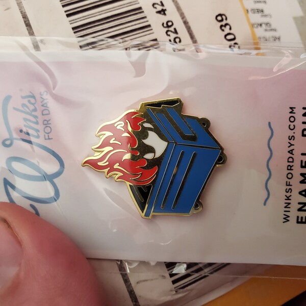 Blue Dumpster Fire Hard Enamel Lapel Pin - Etsy