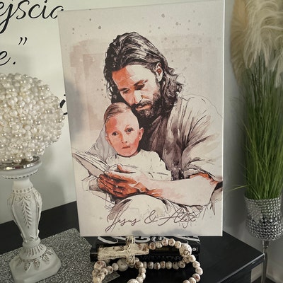 Personalized Safe in Jesus's Arms Canvas From Photo Custom Memorial ...
