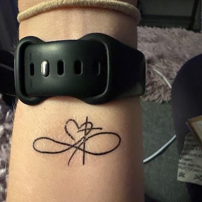 Cross Heart Infinity Temporary Tattoo Religious Tattoo Add Your Own ...