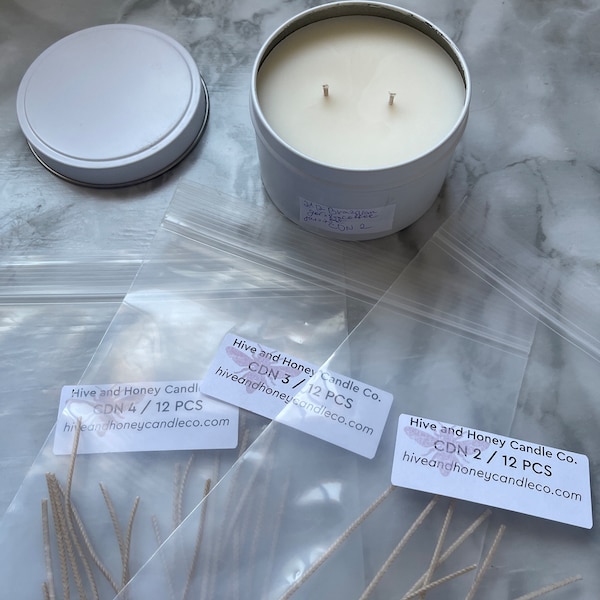 CDN Candle Wicks | Stabilio KST| 6" Long, Pretabbed, Prewaxed | Bulk 12 ...