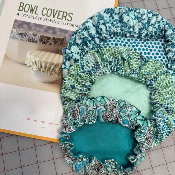 Fabric Bowl Covers Sewing Pattern in 3 Sizes: Reversible, Reusable (PDF ...
