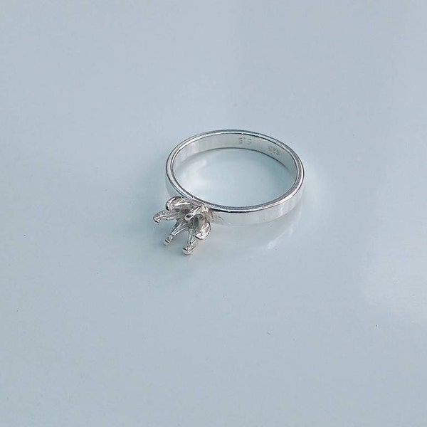 925 Sterling Silver Rectangular 4-prong Settings Different Sizes ...