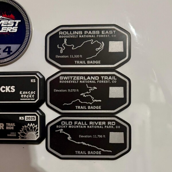 Custom Off-road Trail Badges for Jeep, Truck, Broncho, Chevy, Ford 4x4 ...