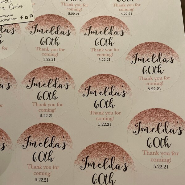 Custom 40th Birthday Stickers - Etsy