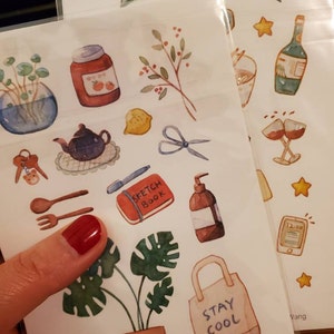 Watercolor Food Illustration Sticker Set-food Recipe - Etsy
