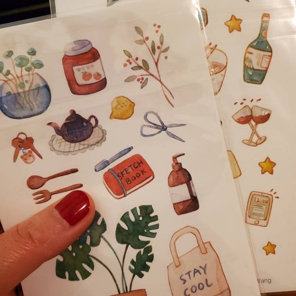 Yummy Food Stickers-watercolor Food Illustration Stickers-planner ...