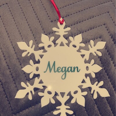 Custom Snowflake Name Ornaments Personalized Laser Cut Snowflakes ...