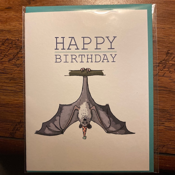 Bat Happy Birthday Card - Etsy