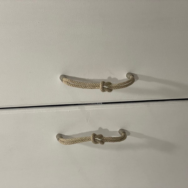 Nautical İnfinity Knot, Drawer Pulls - Brass & Rope Drawer Pulls - Boho ...