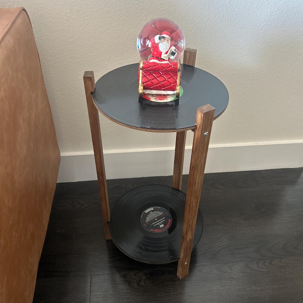 Record Table, Two Shelf LP Retro Record Side Table, Plant Stand - Etsy