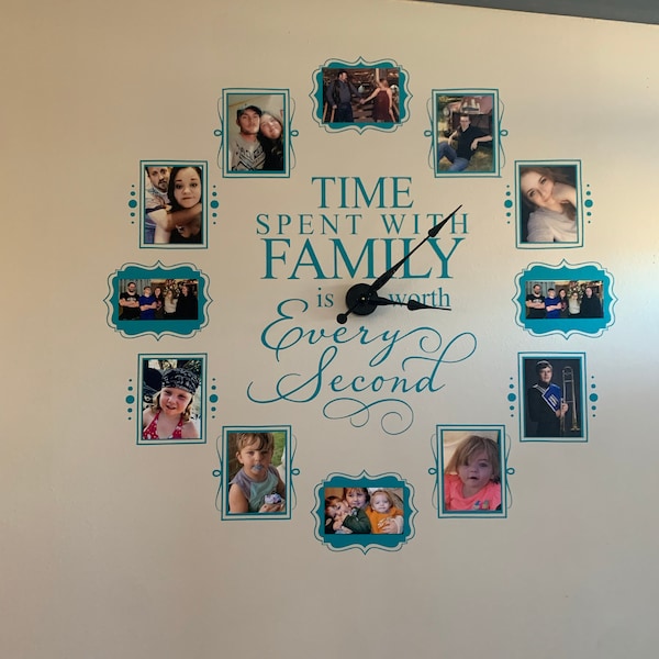 Family Photo Collage Wall Clock Decal: Extra Large Vinyl Sticker - Etsy