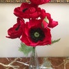Red Paper Poppy, 4 Red Paper Poppies, Red Artifical Wedding Flower, 1st ...
