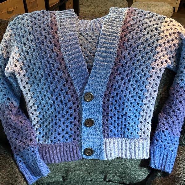 CROCHET PATTERN & VIDEO/ Cascade Mountain Cardigan, Granny Stitch ...