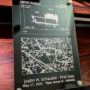 First Solo Flight| Custom First Solo Award | Clear Acrylic on Black ...
