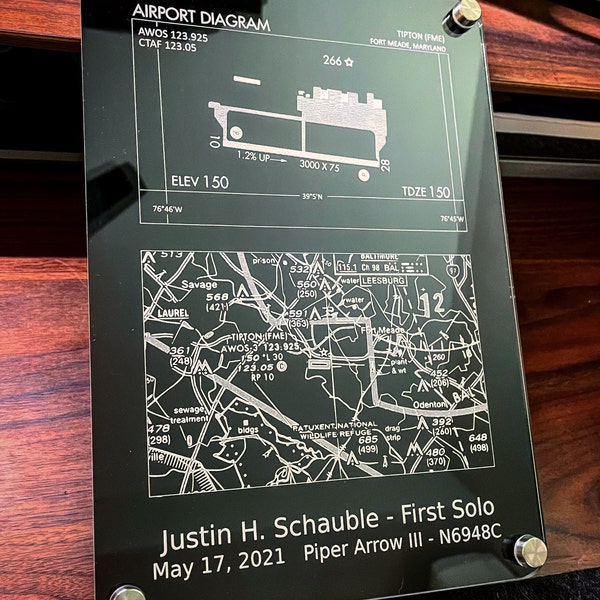 First Solo Flight| Custom First Solo Award | Clear Acrylic on Black ...